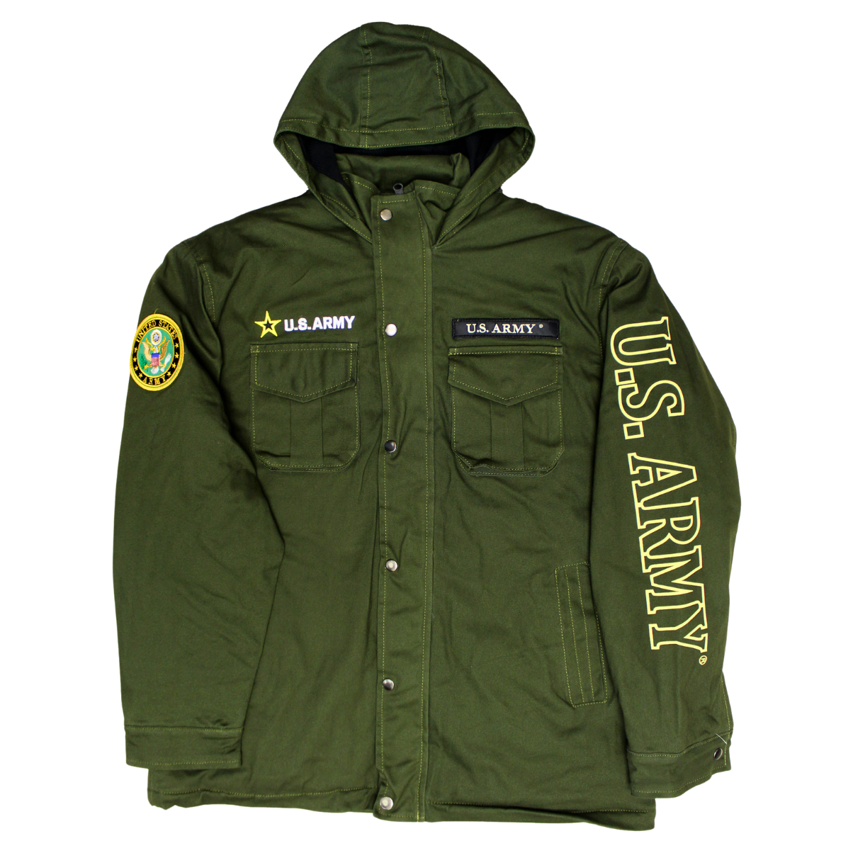 U.S. ARMY Hooded Military Green Canvas Jacket – Military Republic