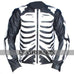 Black Genuine Collarless Jacket with White Skeleton Design – Military ...