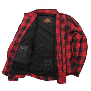 Hot Leathers Red and Black Armored Flannel Jacket – Military Republic