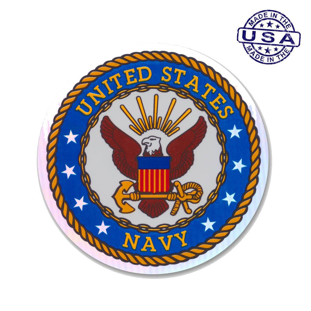United States Navy Holographic Circle Sticker (3") – Military Republic