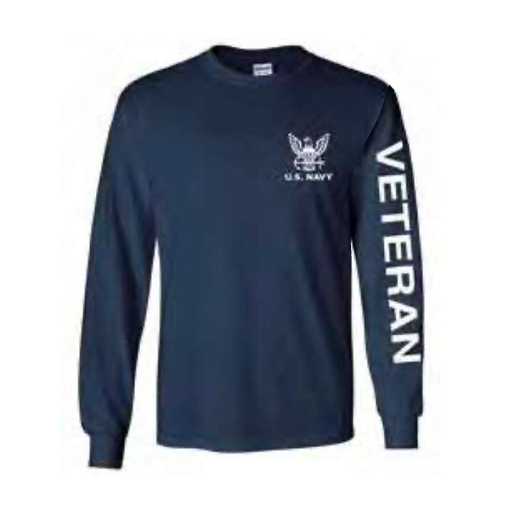 U.S. Navy Veteran Sport Long Sleeve Shirt -Navy Blue – Military Republic