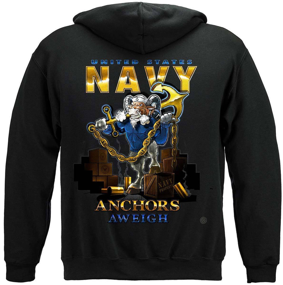 US NAVY Goat Locker United States Navy Anchor Aweigh USN Premium Hoodi ...