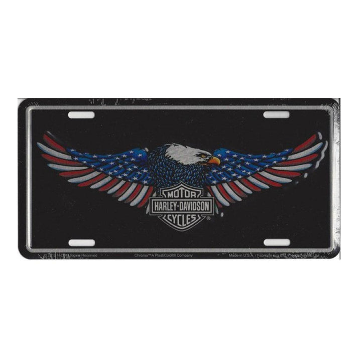 Harley-Davidson Embossed American Flag Eagle with Logo License Plate ...