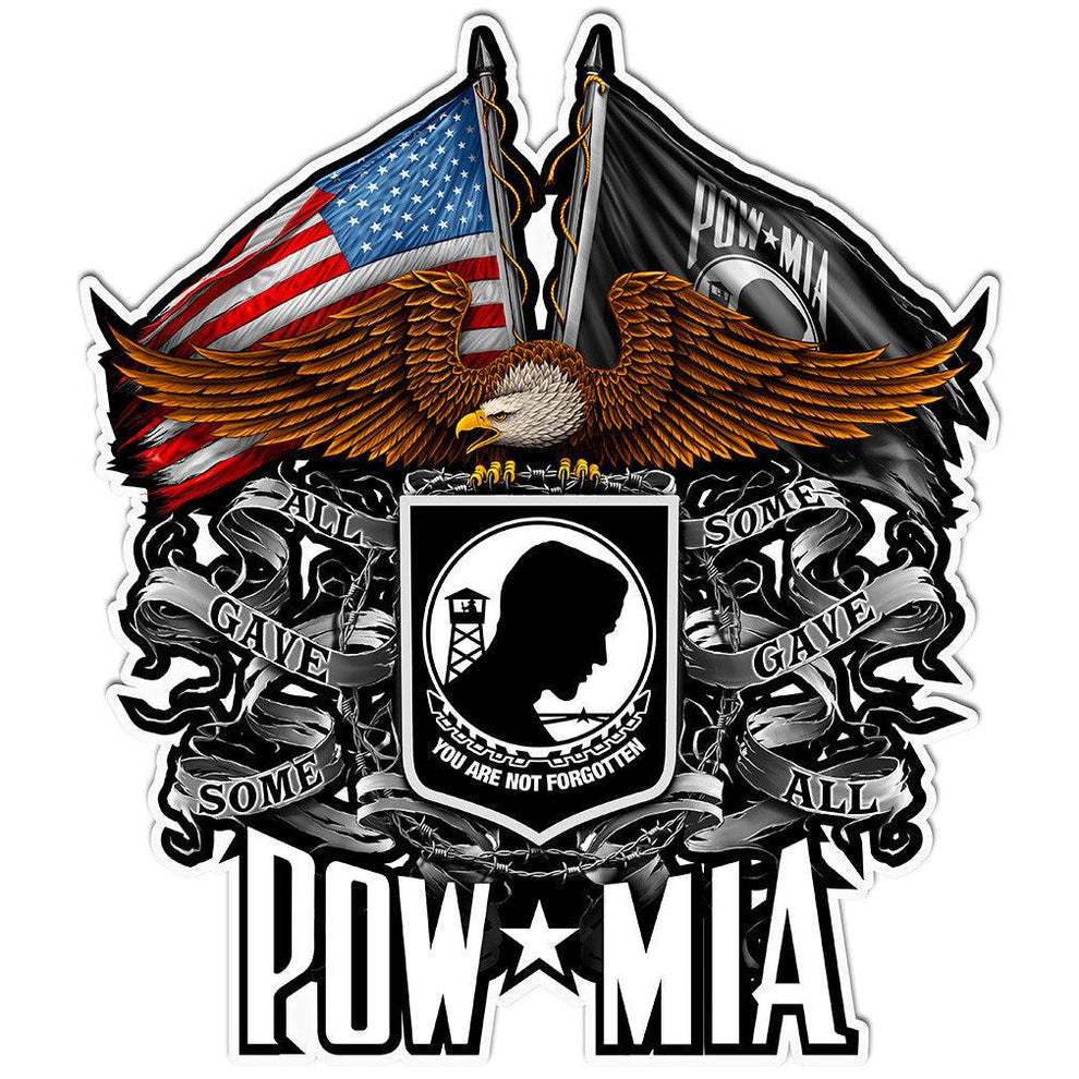 POW Double Flag Eagle Decal – Military Republic