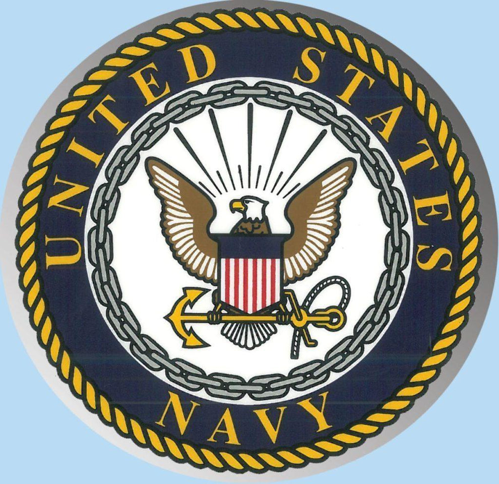 U.S. Navy Crest Large 12" Round Chrome Decal – Military Republic